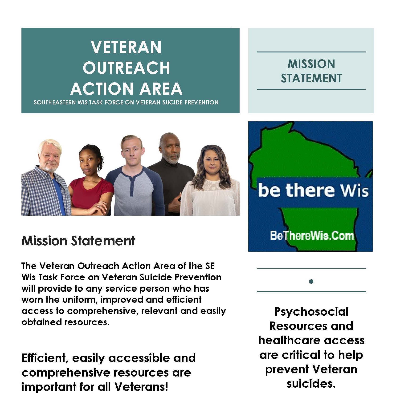 Outreach SE WI Action Area | Be There for Wisconsin Veterans!